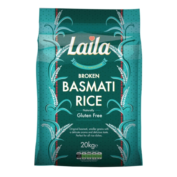 LAILA BROKEN BASMATI RICE 20KG - Restaurant Wholesale
