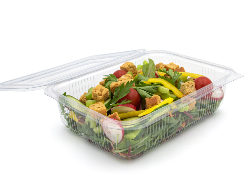 MAJESTIC CLEAR 1000CC HINGED PLASTIC CONTAINER - Restaurant Wholesale