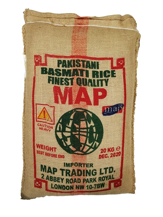 MAP BASMATI RICE 20KG - Restaurant Wholesale